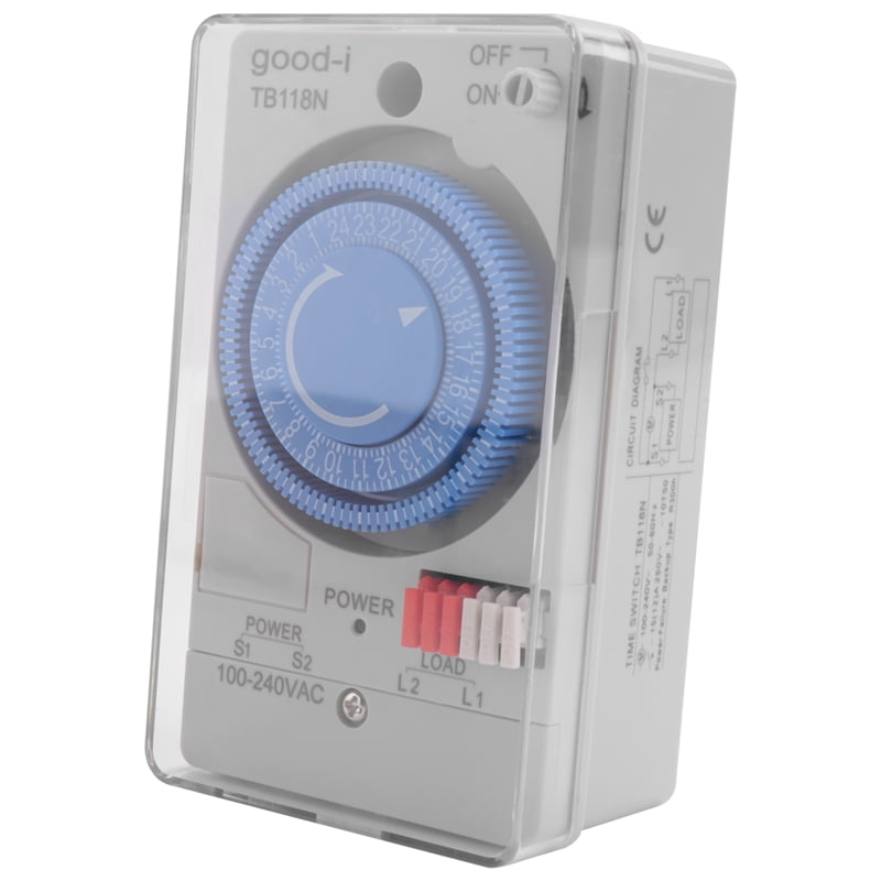 100-240VAC 50-60Hz TB118N Din Rail Mechanical Timer Switch Waterproof ...