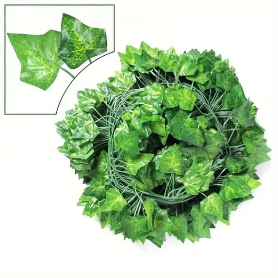100/2M Artificial Green Ivy Vine Garland Fake Leaf Plants Rattan ...