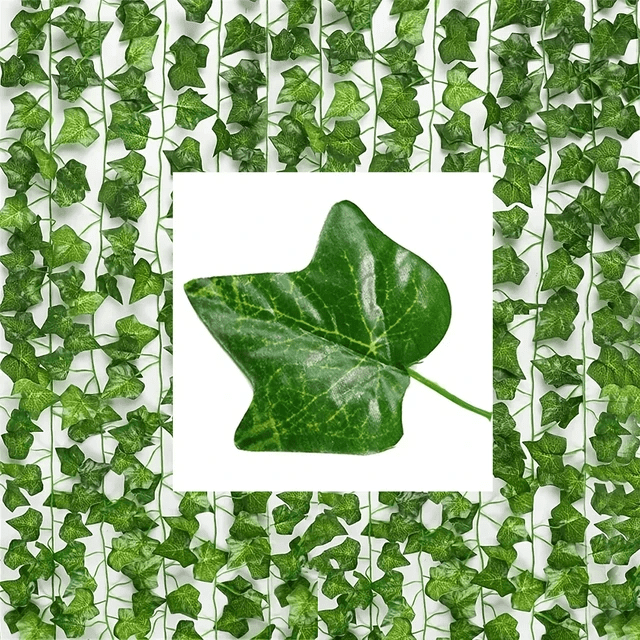 100-2M Artificial Ivy Garlands Greenery Rattan Creeper Green Leaf Vine ...