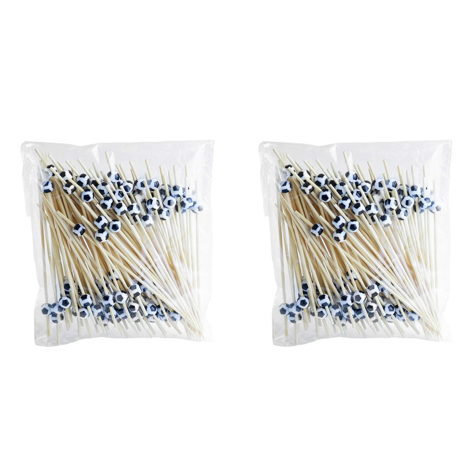 100-300PC Soccer Skewers 4.7 Inch Decorative Sports Ball End Bamboo ...