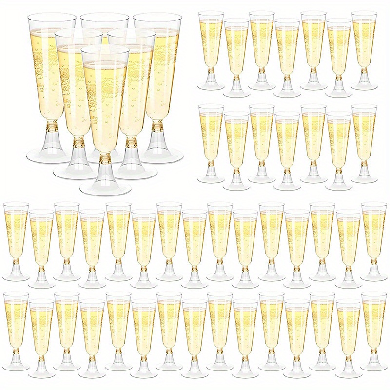 100300pcs 5oz Clear Plastic Champagne Glasses Elegant Disposable Wine 5908
