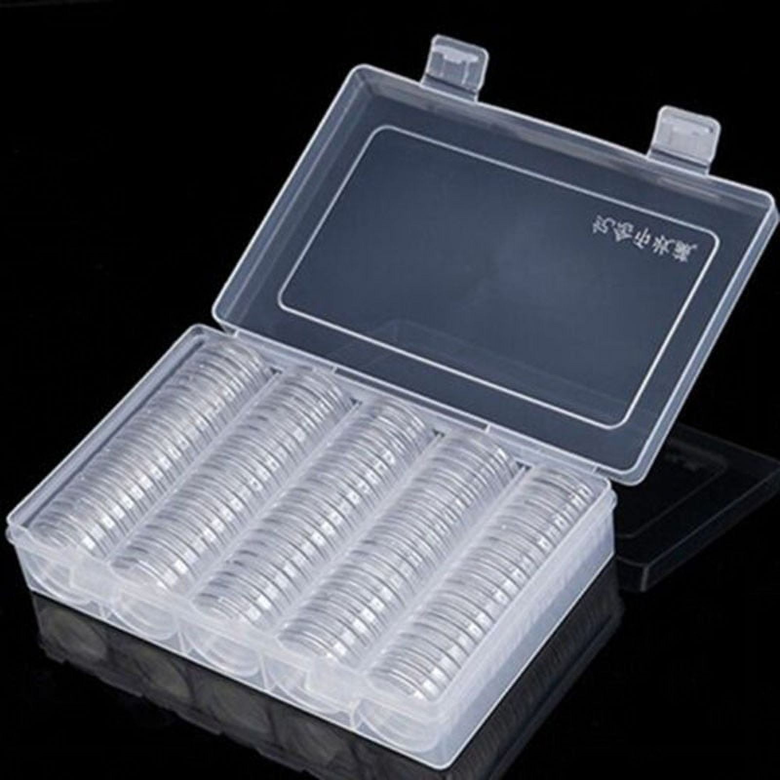 100*30mm Clear Round Plastic Coin Capsule Container Storage Box Holder ...