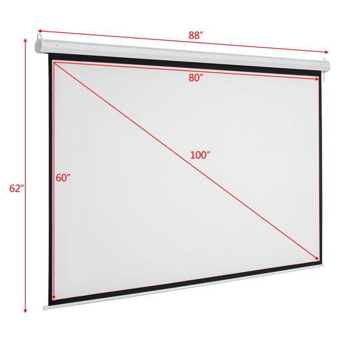 100" 4:3 80" x 60" Viewing Area Motorized Projector Screen with Remote ...