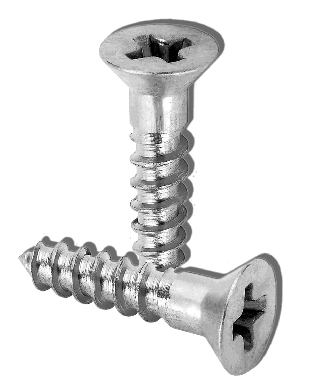 100 #4 x 1" Stainless Steel 316 Marine Flat Head Phillips Wood Screws ...