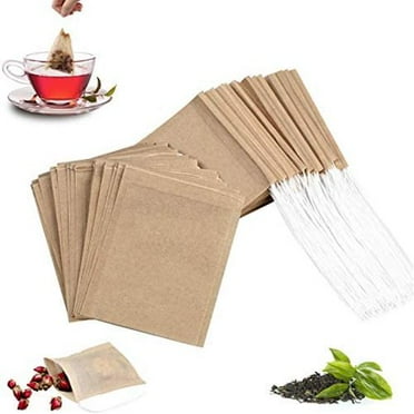 100Pcs Mesh Drawstring Tea Bags Heat Seal Loose Leaf Filter Spice Herb ...