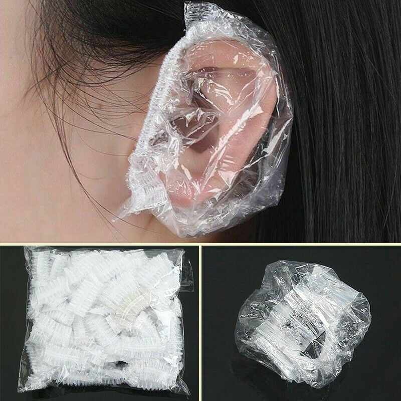 100-400pcs One-time Bath Shower Salon Waterproof Ear Protector Caps ...