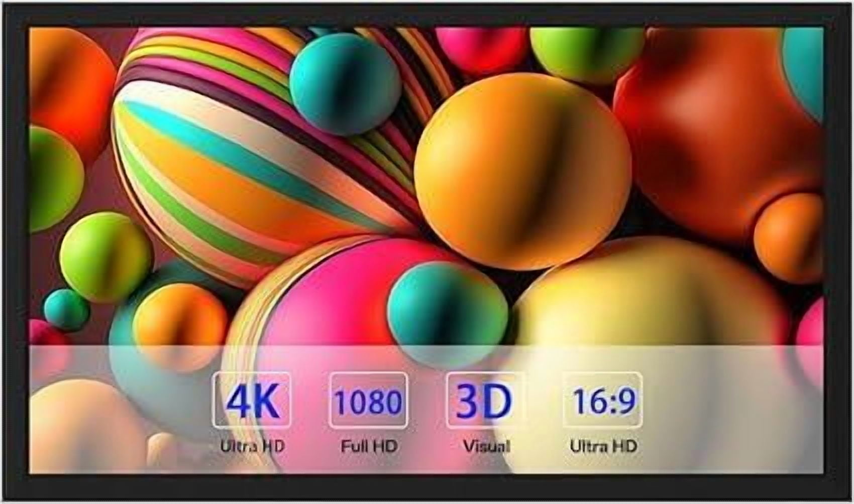 100" 4K Projector Screen | PVC Anti-Crease | 16:9 Home Theater Display ...