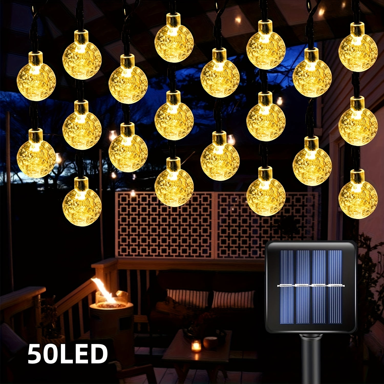 100/50/20 LED Outdoor Fairy Lights, 8 Modes & Light Sensor, Waterproof ...