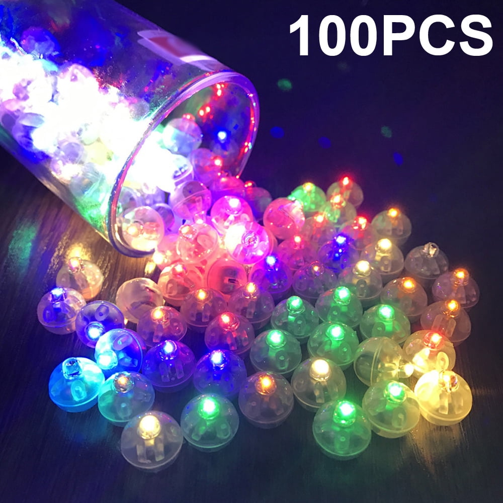 100/50/30PCS Round Mini Led RGB Flash Ball Lamp Put in paper Lantern ...