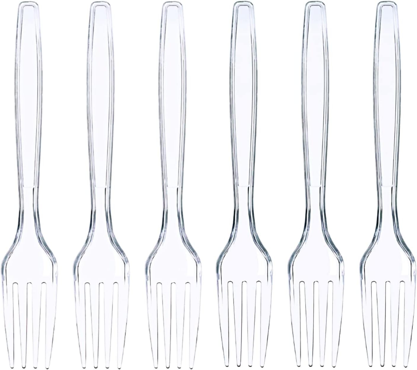 [100 \\/ 50 Count] Plastic Forks Heavy Duty - Clear Forks Plastic ...
