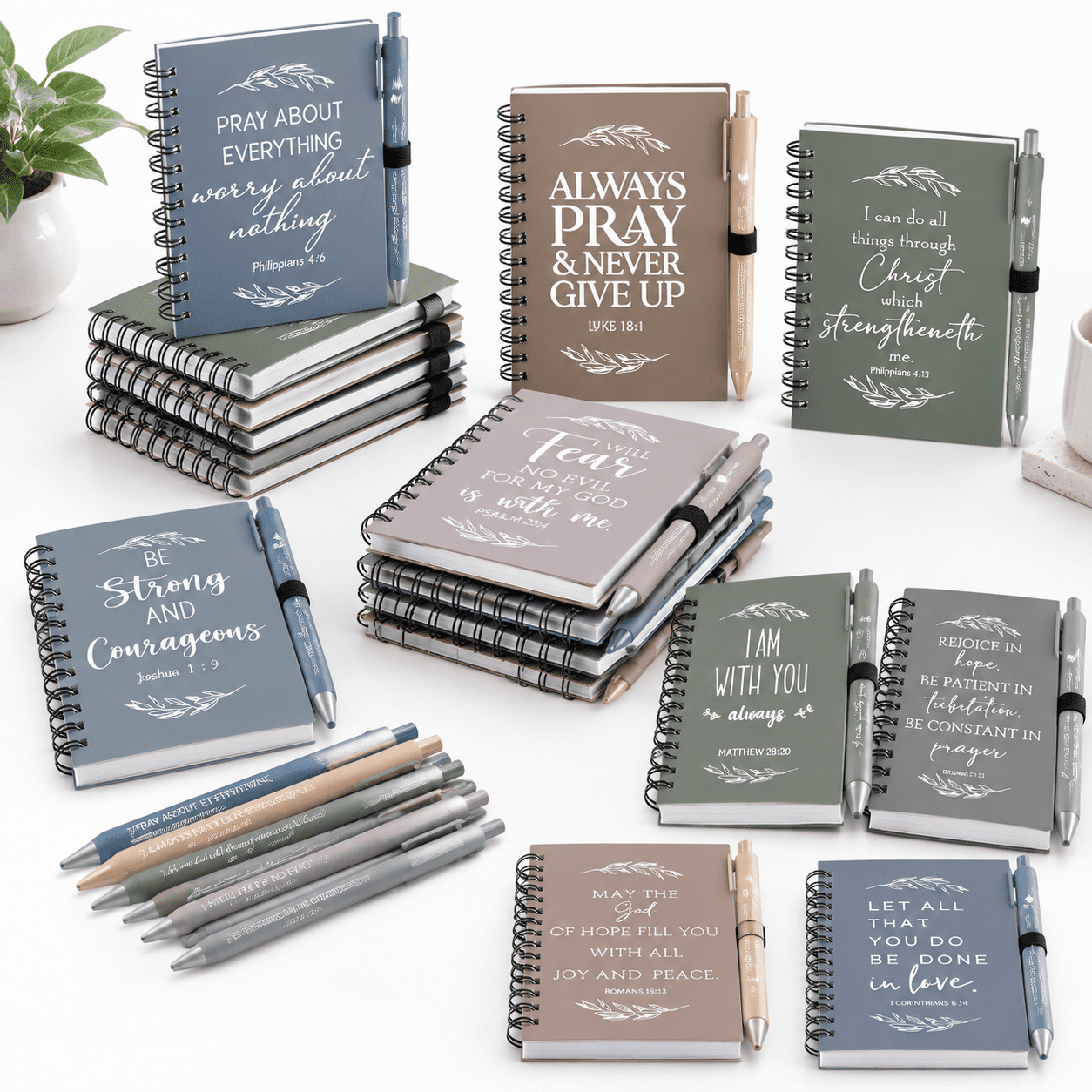 100/ 50 Set Gift Bulk Spiral Notebook And Pen Morandi - Walmart.com