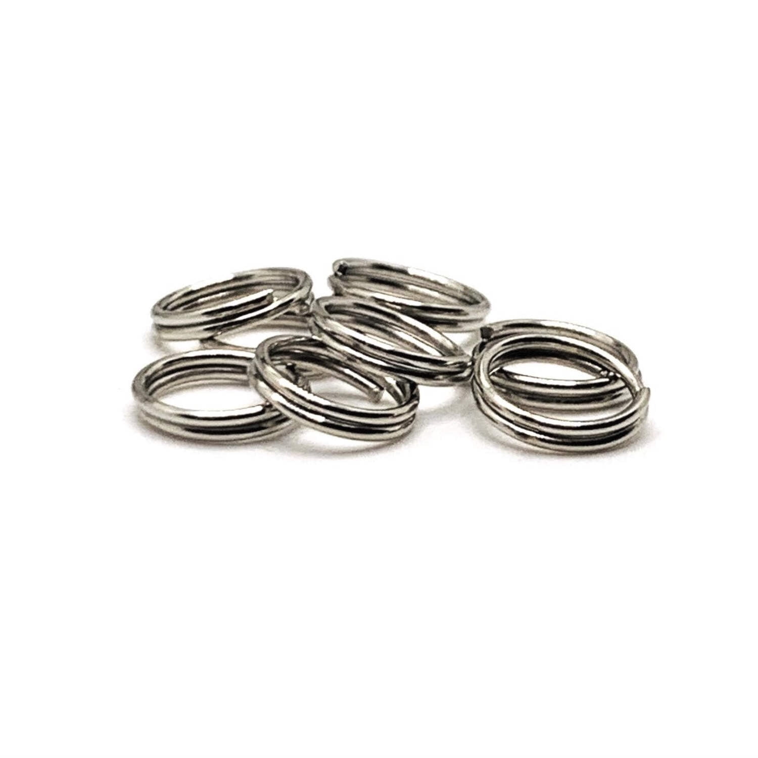 100 , 500 or 1,000 Pieces: 8 mm Antique Silver Split Double Jump Rings ...