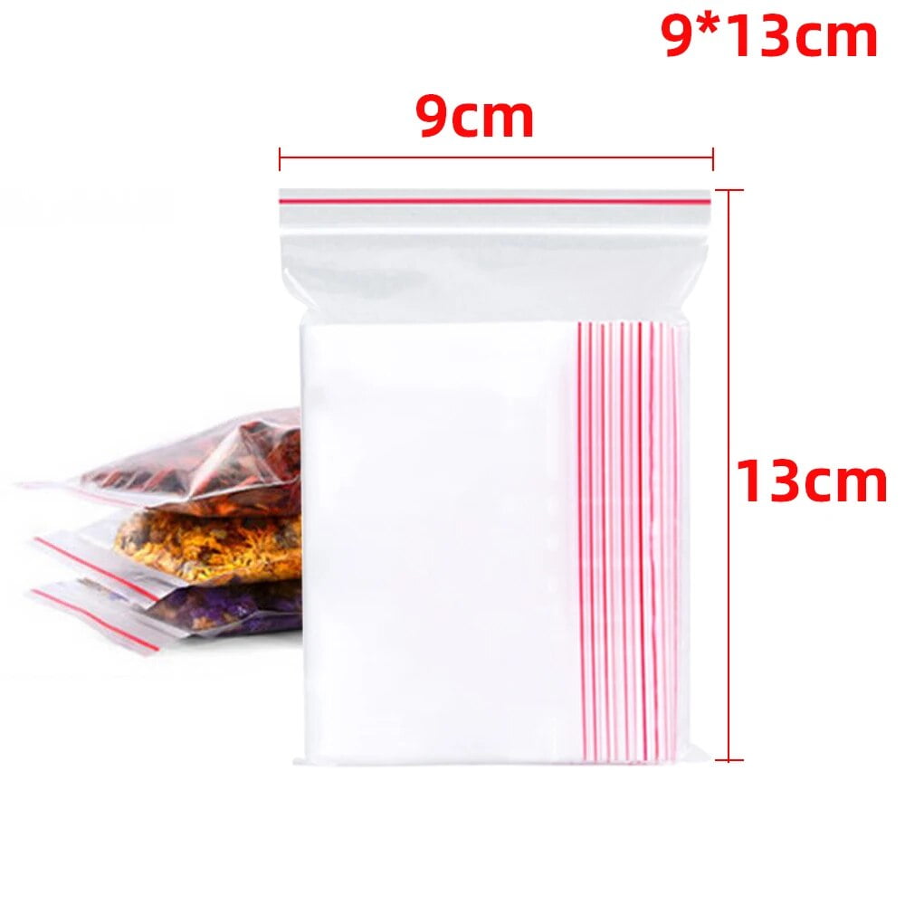 100-500PCS Resealable Zip Lock Plastic Bags Self Seal Clear Poly Bag ...