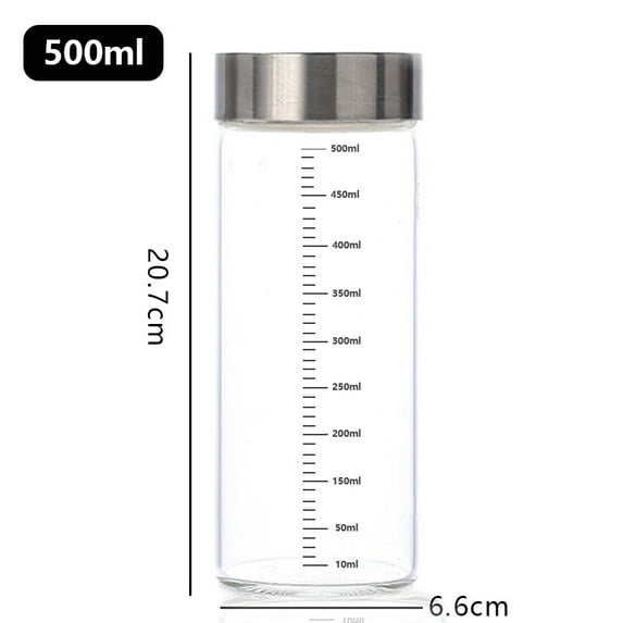 100-500ml Glass Storage Cup Portable Seal Thickening High Borosilicate ...