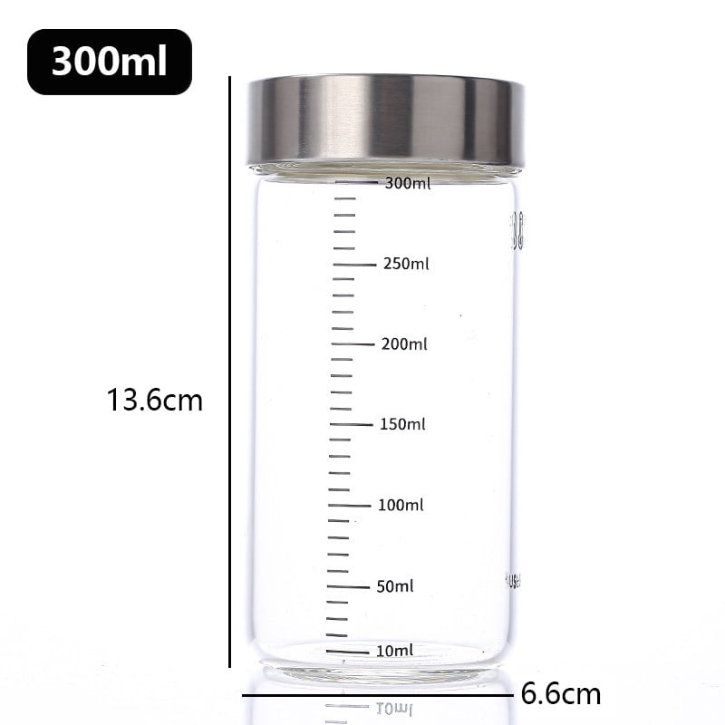 100-500ml Glass Storage Cup Portable Seal Thickening High Borosilicate ...
