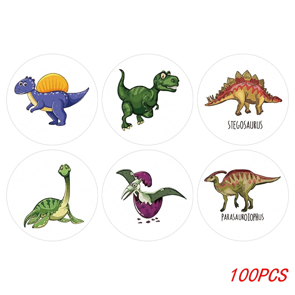 100-500pcs 1'' Round Dinosaur Stickers for Kids Teacher Reward Stickers ...
