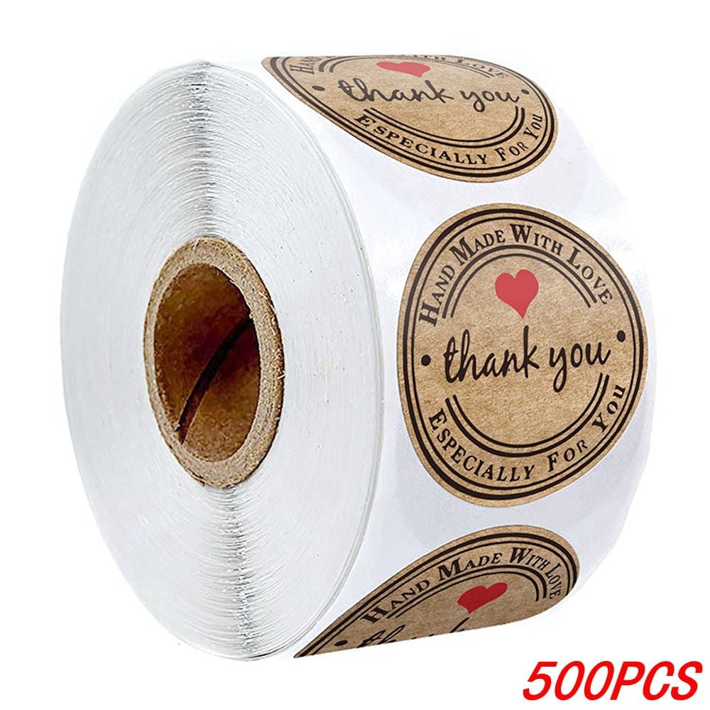 100-500pcs 1inch Vintage Kraft Paper Handmade With Love Stickers for ...