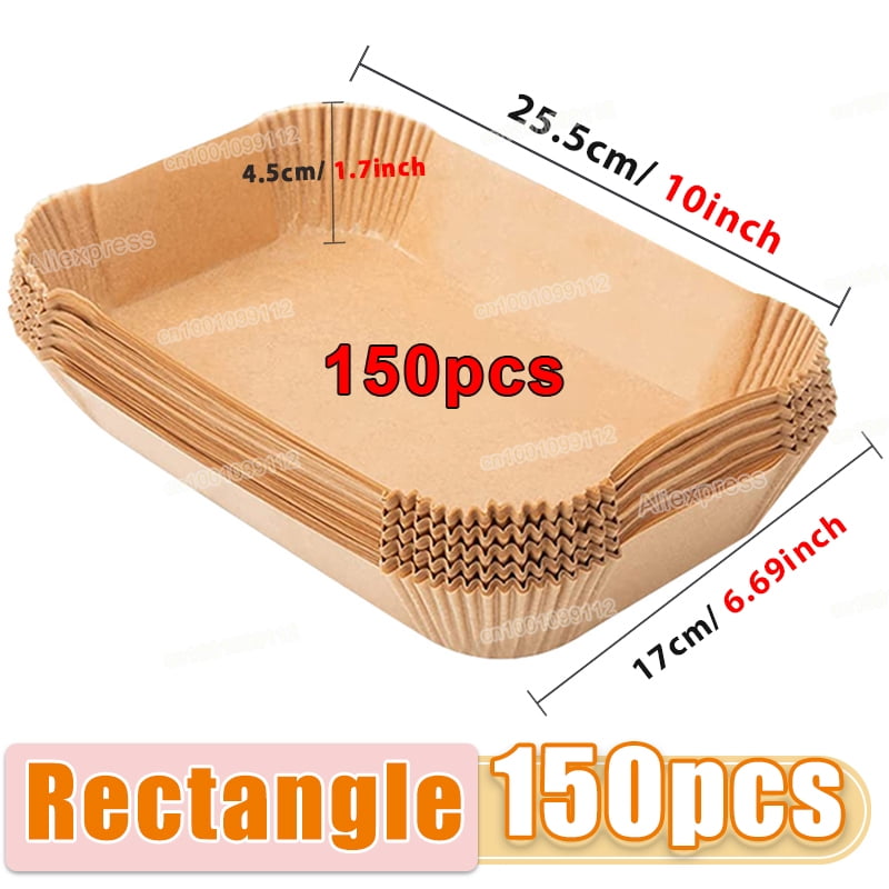 100/50PCS Rectangle Air Fryer Paper Square Baking Paper Barbecue Plate ...