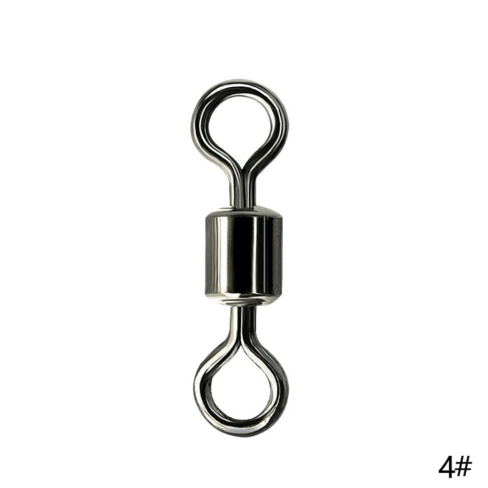 100/50PCS US Fishing Swivel Solid Connector Ball Bearing Snap For ...