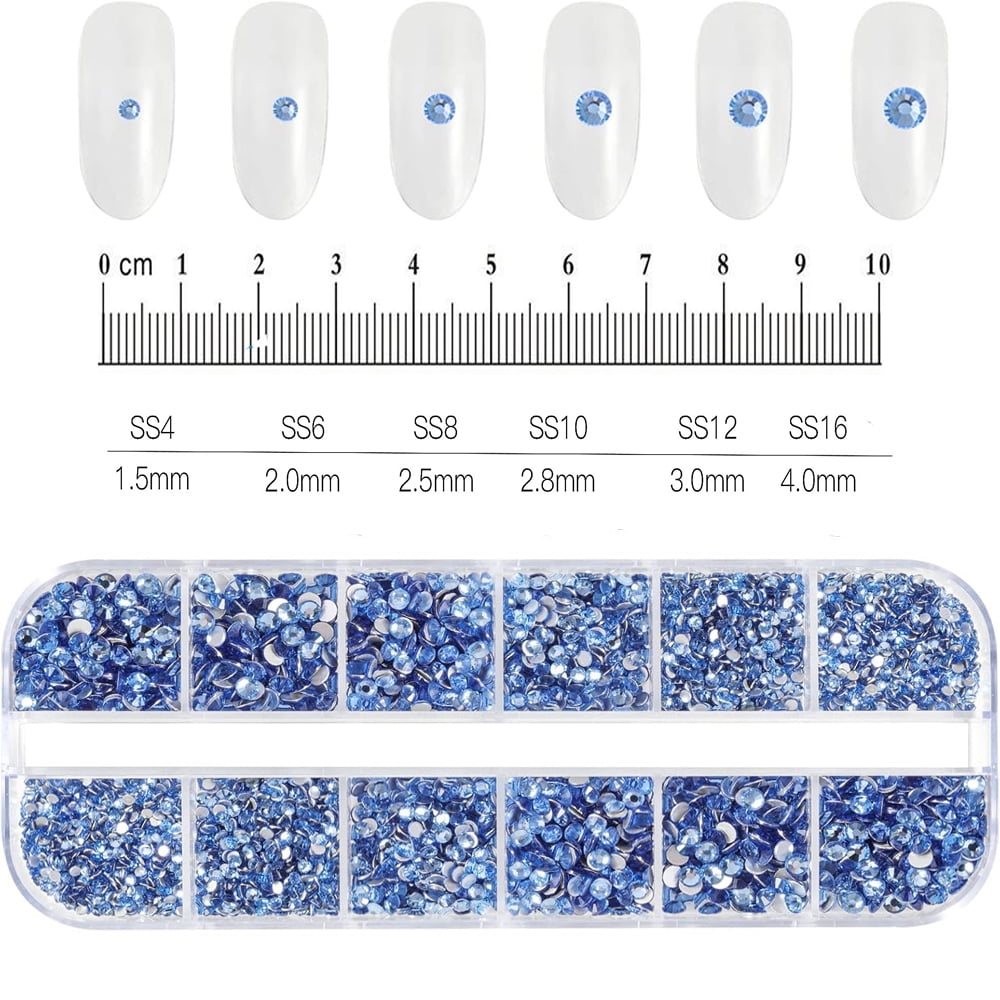 100/50cm Long Luxury Crystal Chain Nail Charms 1.5/2mm Shinying Clear ...