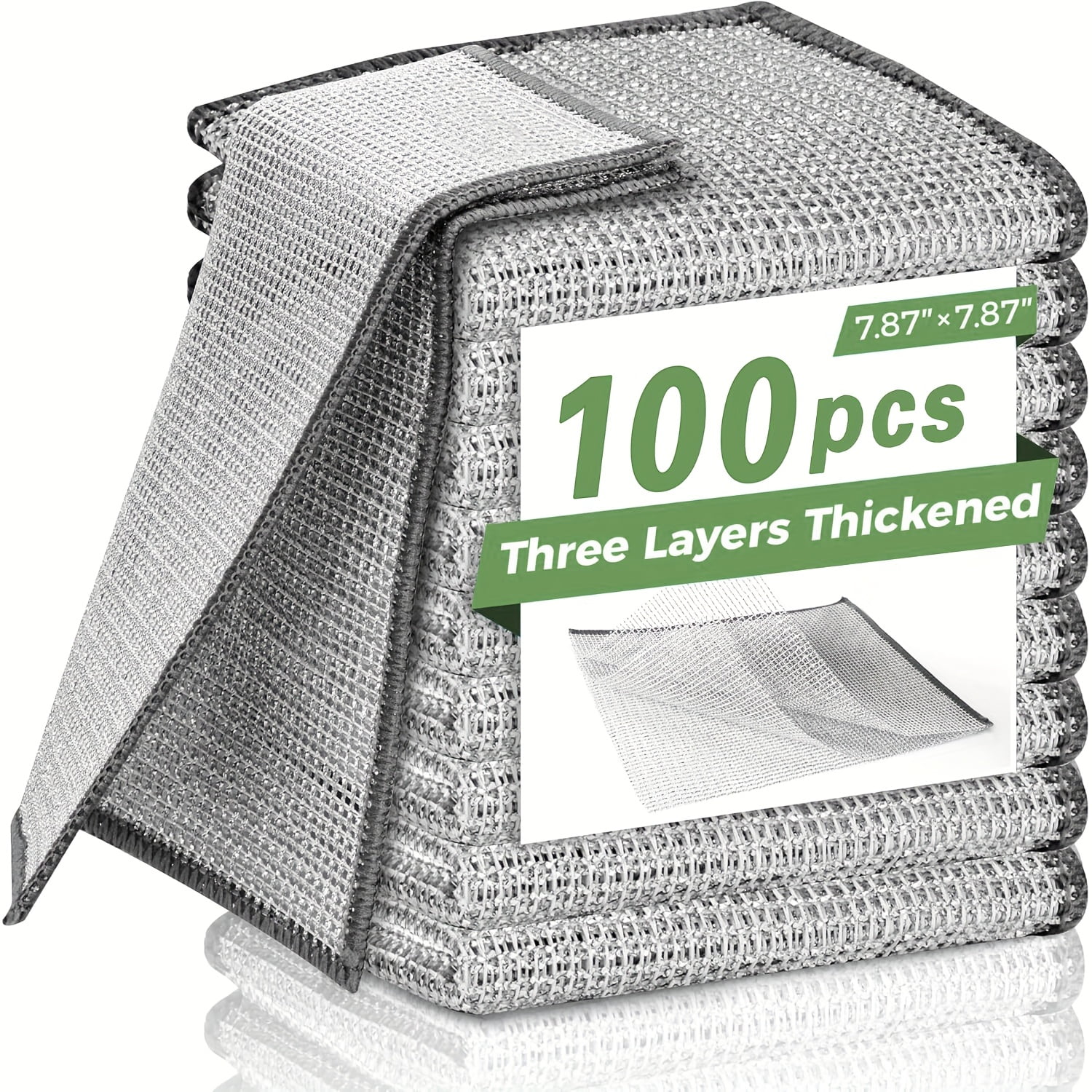 100/50pcs Stainless Steel Kitchen Scrubber, Scratch-Resistant Wire ...
