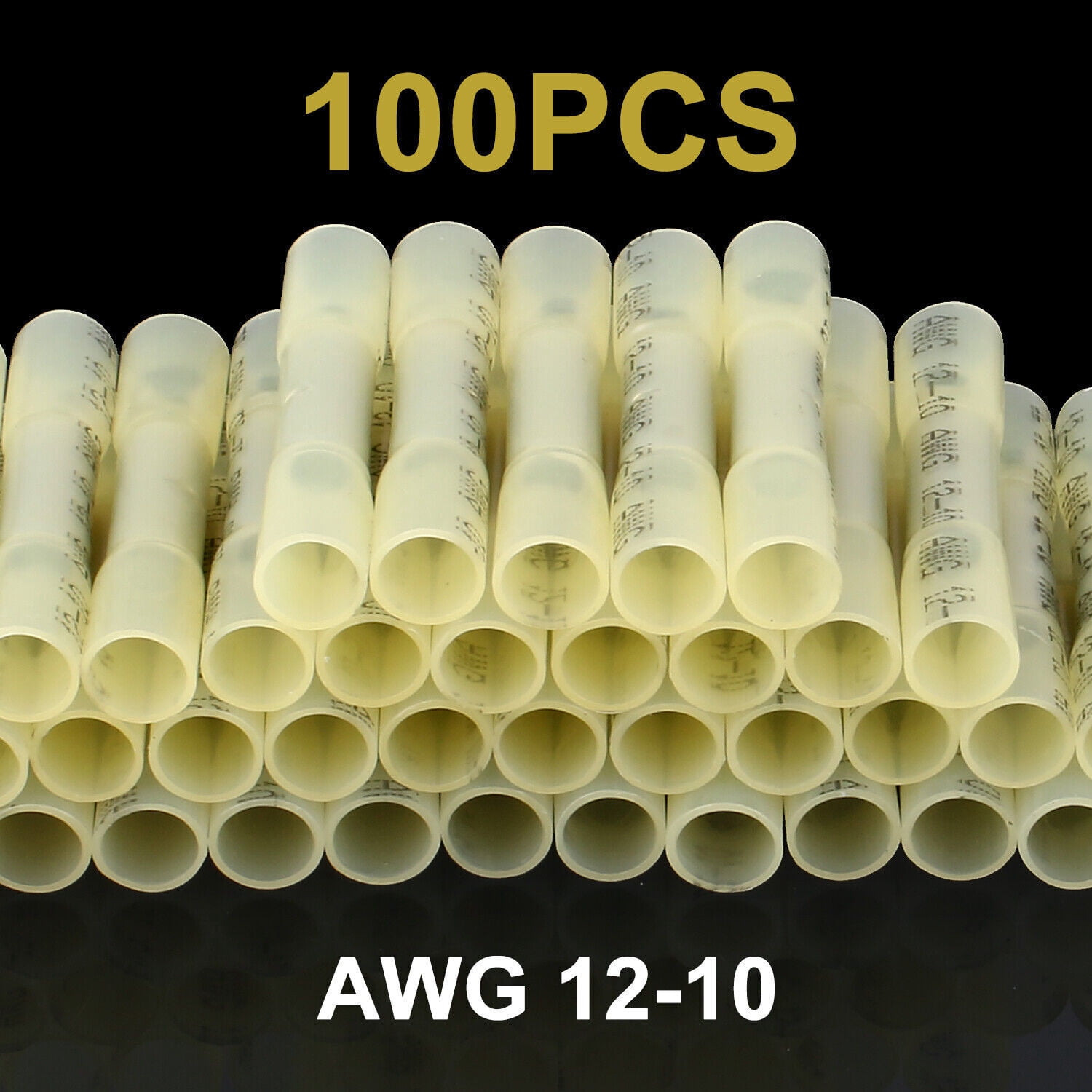 100/50pcs. Waterproof Heat Shrink Butt Wire Splice Crimp Connectors ...