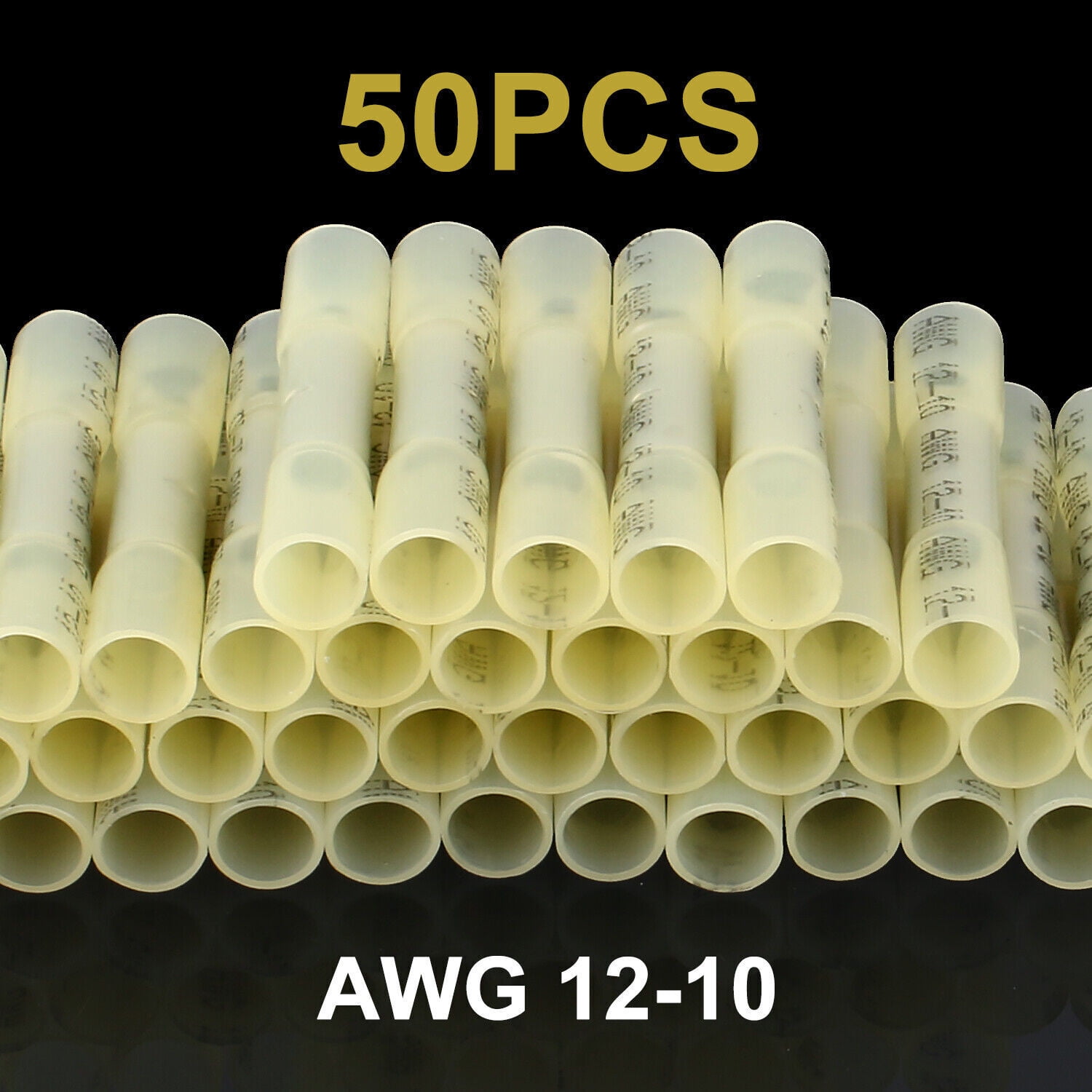 100/50pcs. Waterproof Heat Shrink Butt Wire Splice Crimp Connectors ...