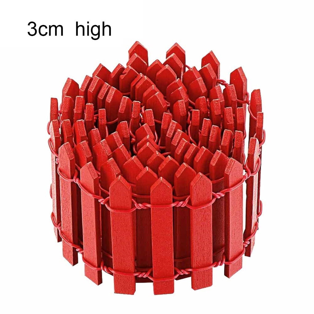 100*5CM Mini Wood Fencing Wood Barrier Garden Decor Ornament Plant Pot ...