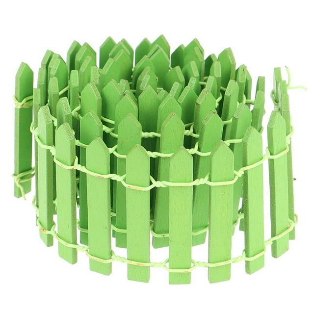 100*5cm Miniature Small Wood Fence DIY Fairy Garden Micro Dollhouse ...