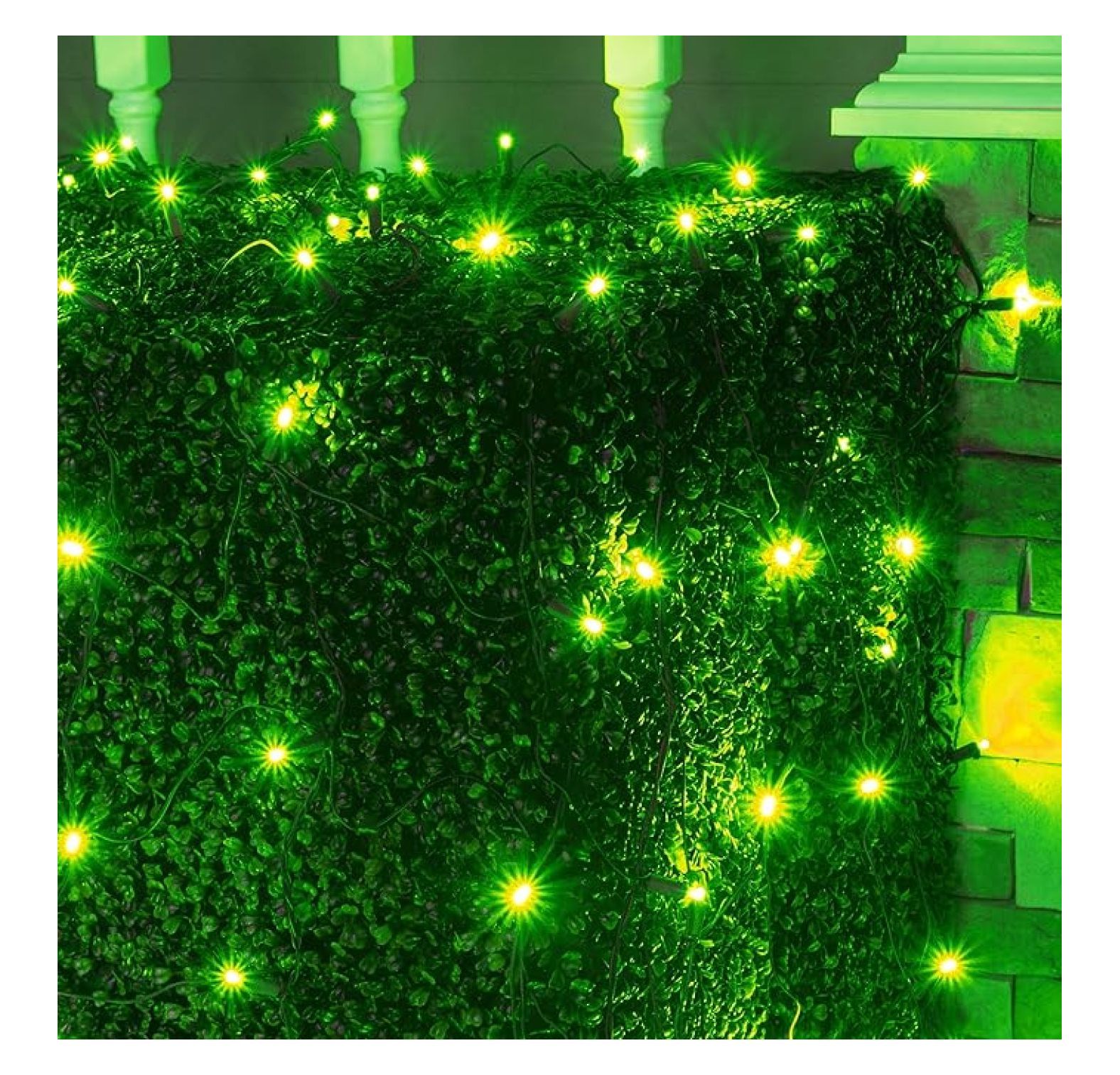 100 5mm Green LED Christmas Net Lights, 4 x 6 ft Green Wire Outdoor ...