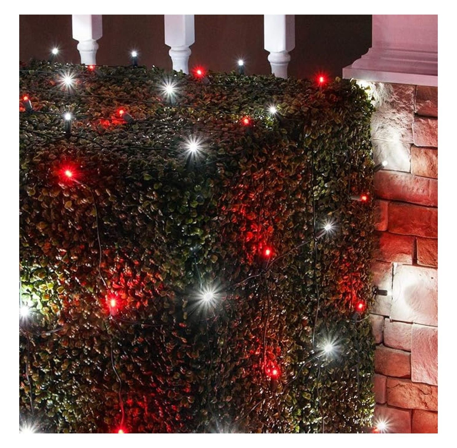 100 5mm Red and White Twinkle LED Net Lights, 4 x 6 ft Green Wire ...