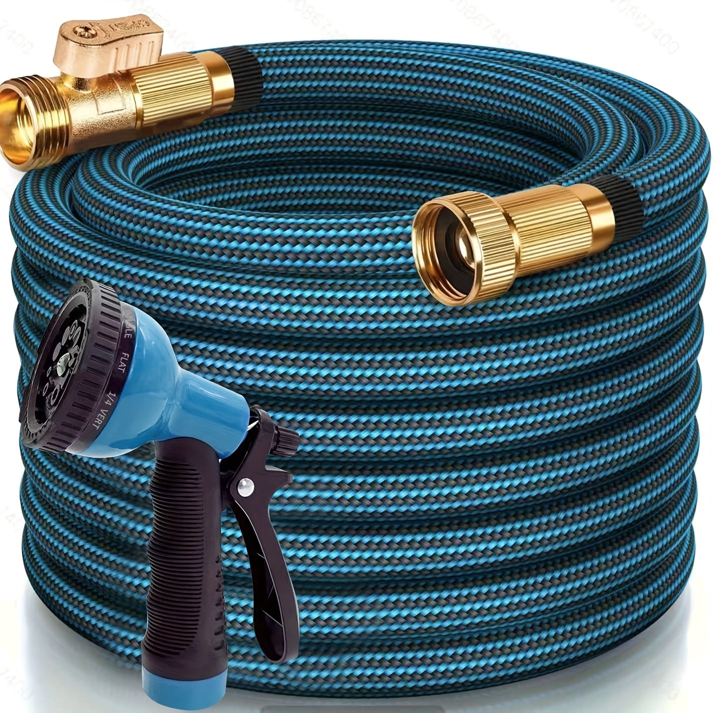 100/75/50/25/15FT Heavy Duty Garden Hose, 10-Function High-Pressure ...