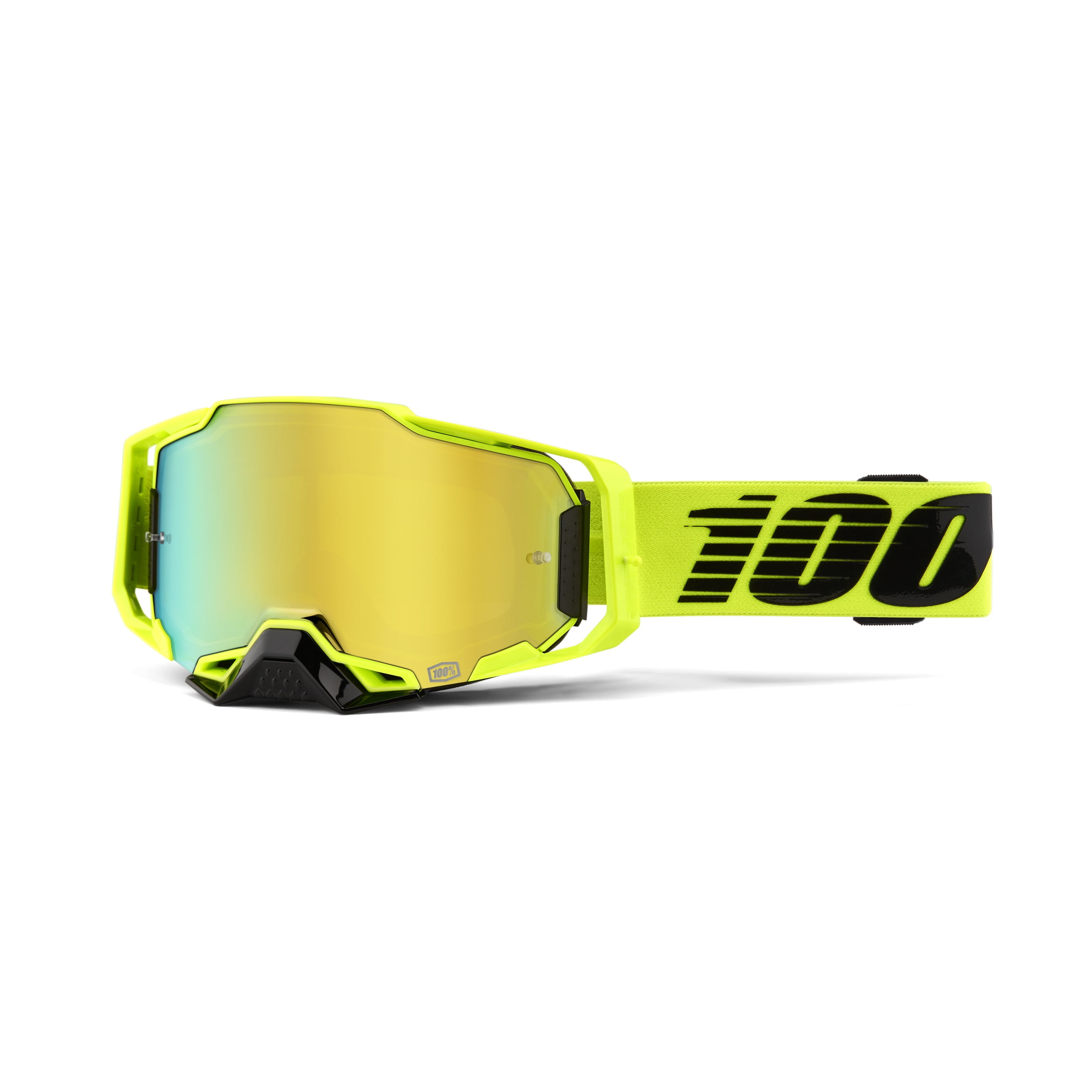 100% Armega Goggle - Neon Yellow - Gold Mirror 50005-00032 - Walmart.com