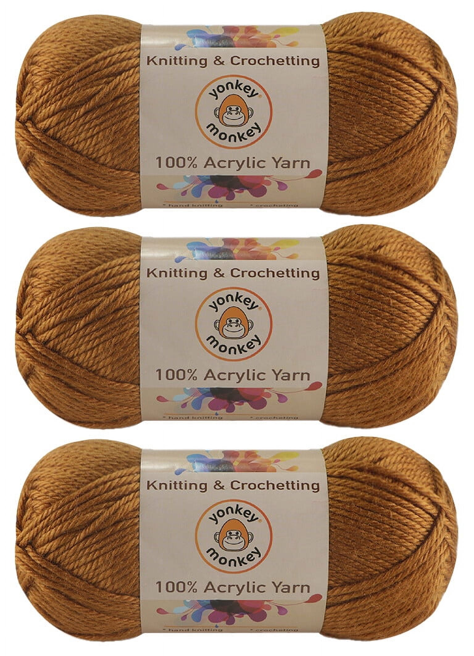 100% Acrylic Fancy Yarn 3-Pack by Yonkey Monkey Knitting Crochet DIY ...