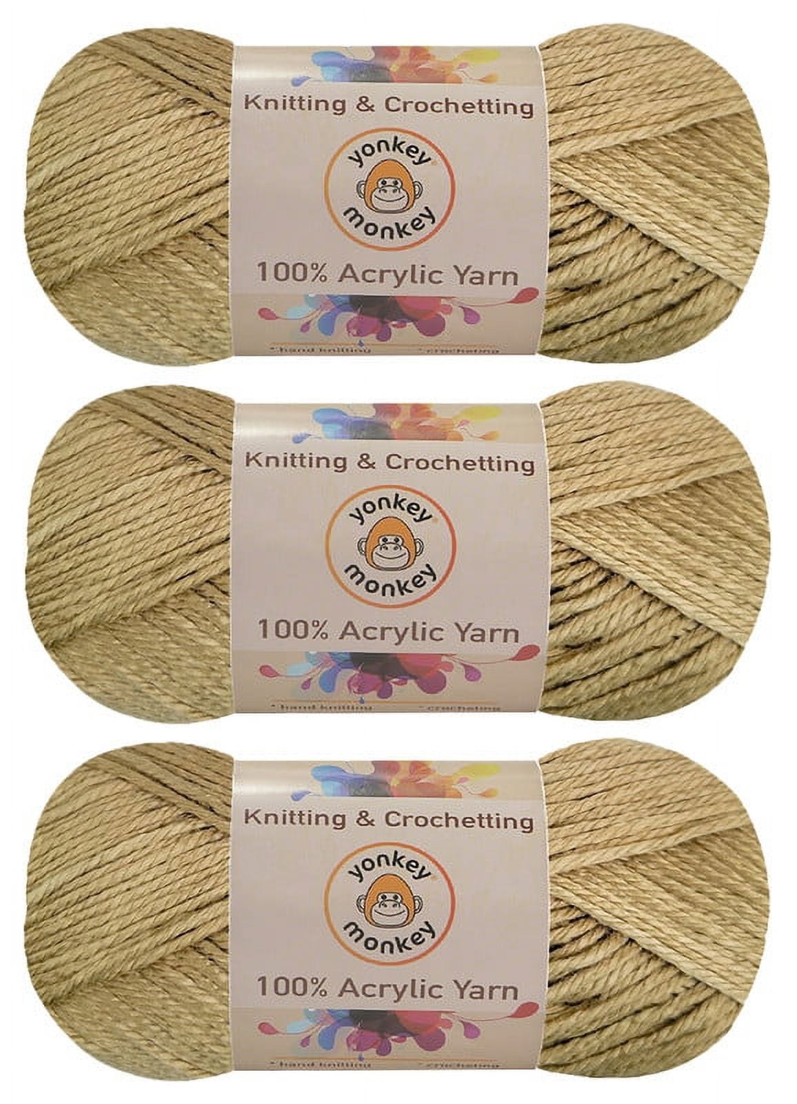 100% Acrylic Fancy Yarn 3-Pack by Yonkey Monkey Knitting Crochet DIY ...