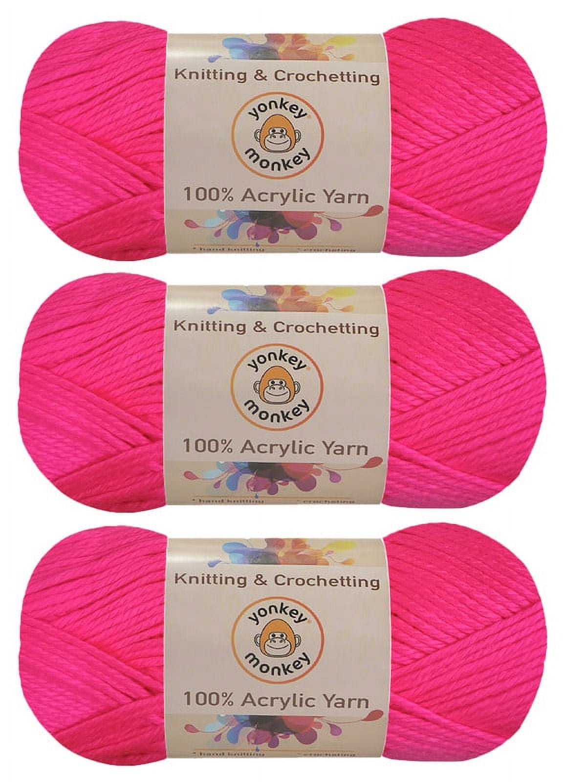 100% Acrylic Fancy Yarn 3-Pack by Yonkey Monkey Knitting Crochet DIY ...