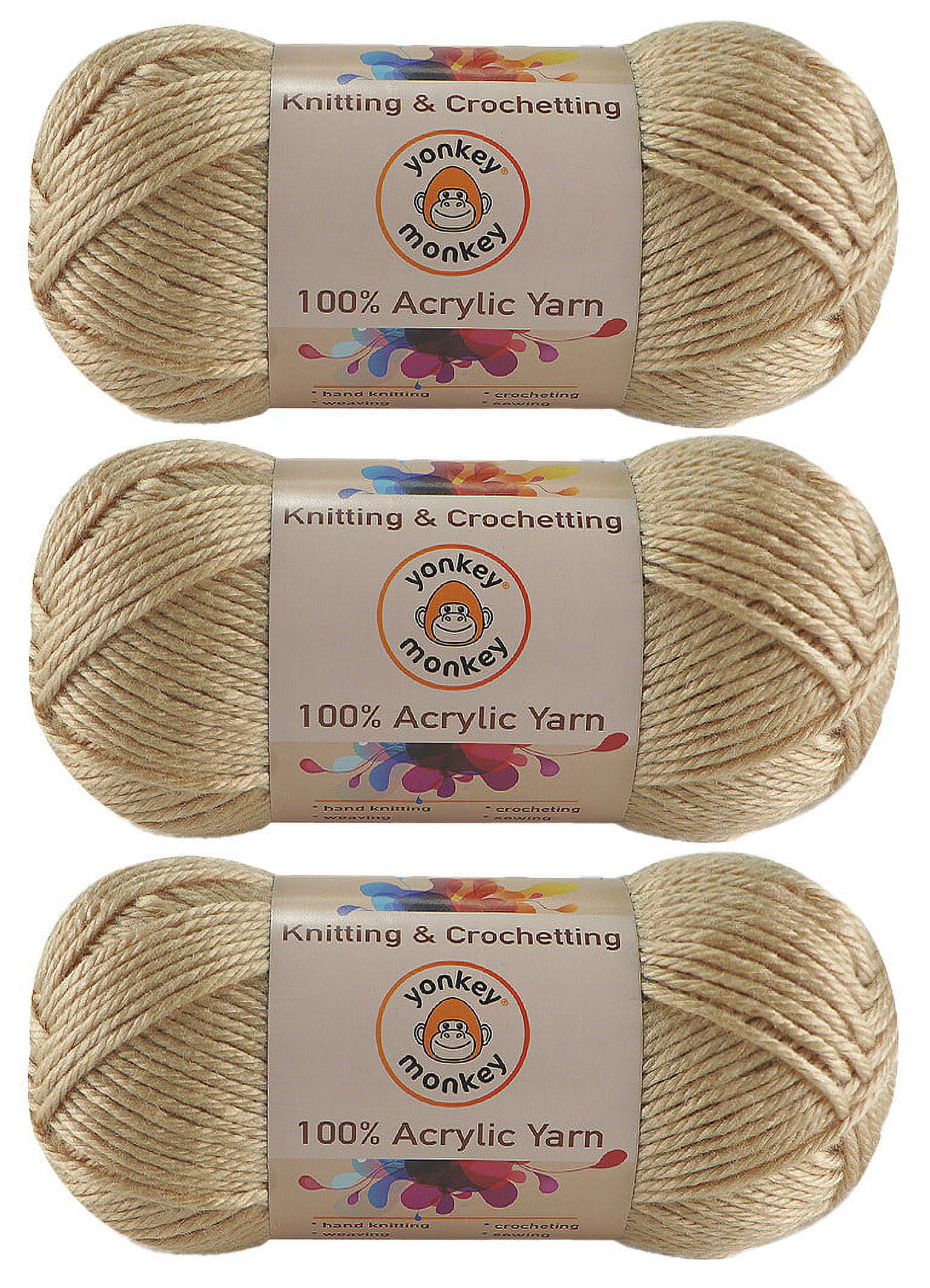 100% Acrylic Fancy Yarn 3-Pack by Yonkey Monkey Knitting Crochet DIY ...