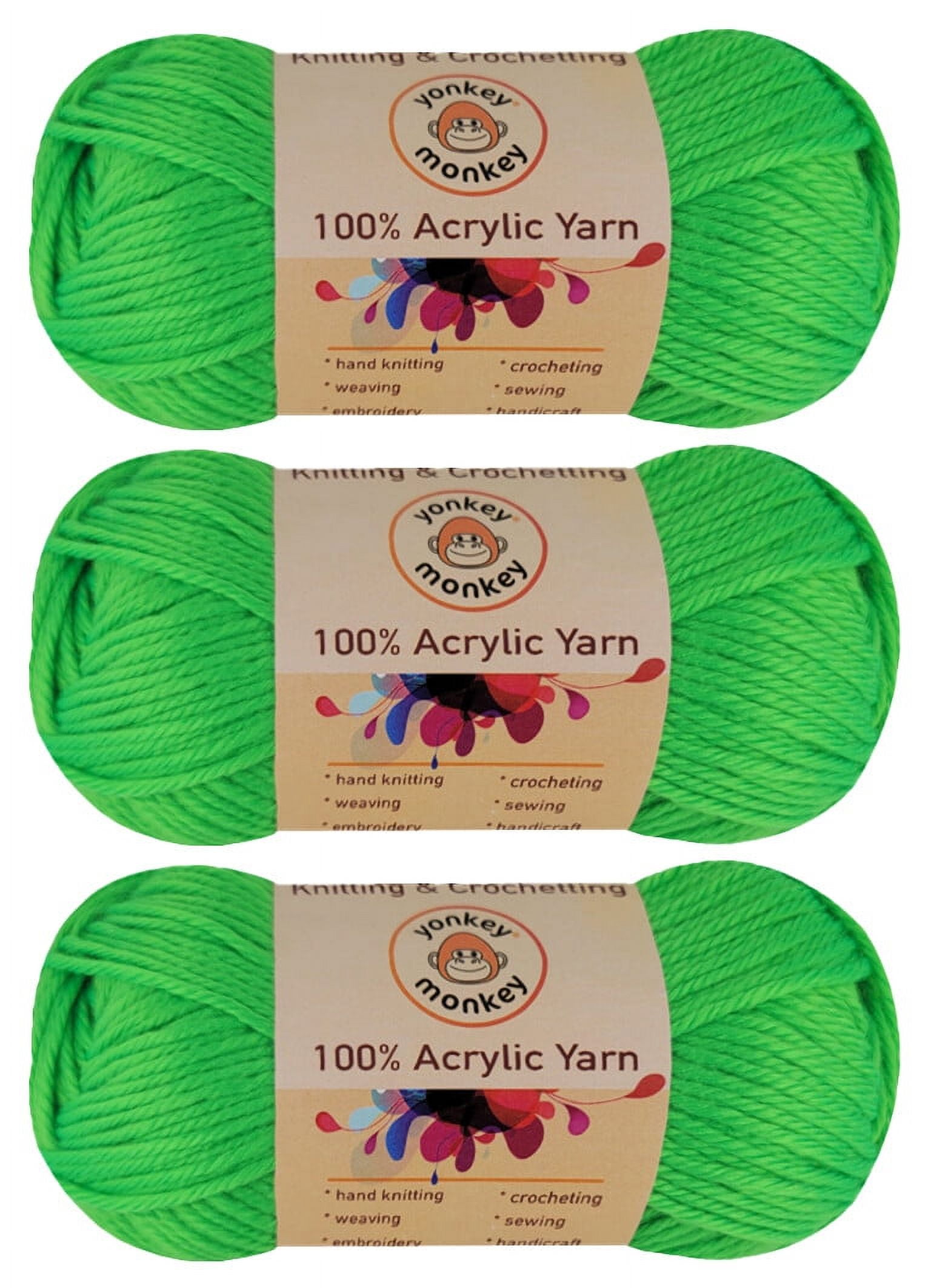 100% Acrylic Fancy Yarn 3-Pack by Yonkey Monkey Knitting Crochet DIY ...