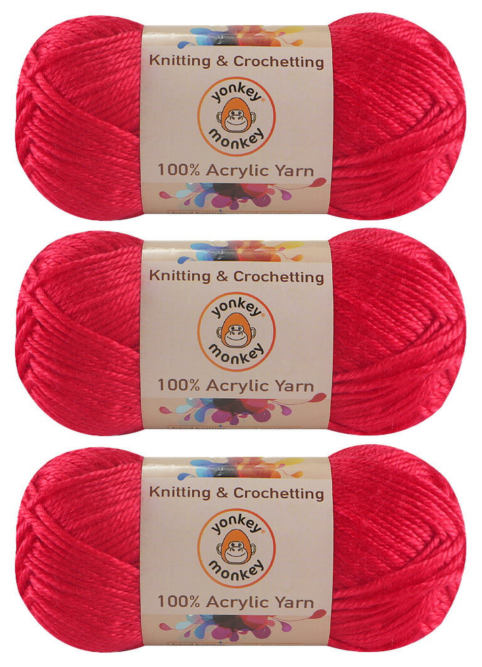 100% Acrylic Fancy Yarn 3-Pack by Yonkey Monkey Knitting Crochet DIY ...