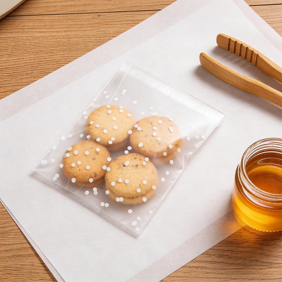 100 Adhesive Clear Plastic Candy Biscuit Gift Bag For Chocolate Snack ...