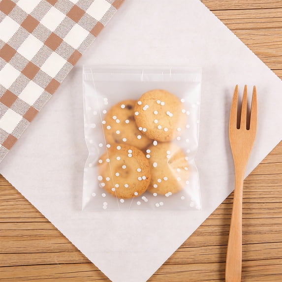 100 Adhesive Clear Plastic Candy Biscuit Gift Bag For Chocolate Snack ...