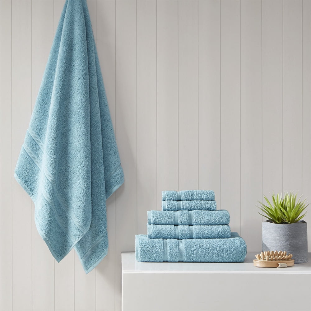 100% Aegean Turkish Cotton 6 Piece Towel Set, Silvadur Antimicrobial ...