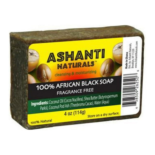 100% African Black Soap Bar - Fragrance Free - Walmart.com