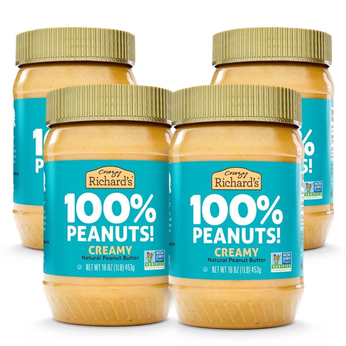 100% All-Natural Creamy Vegan Peanut Butter with No Added Sugar and Non ...