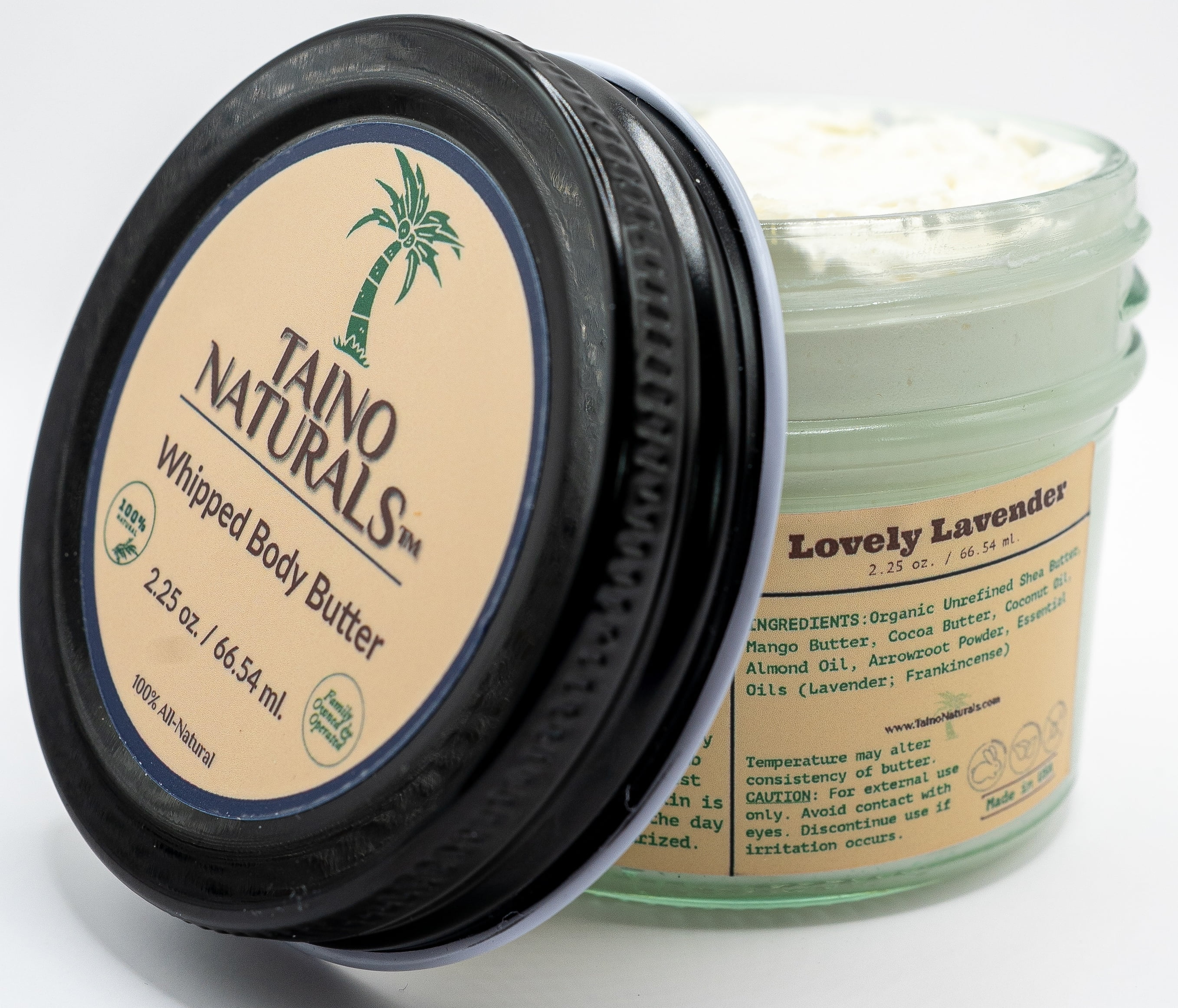 Taino Naturals Whipped Body Butter | 2.25 oz Glass Jar | Shea, Mango ...