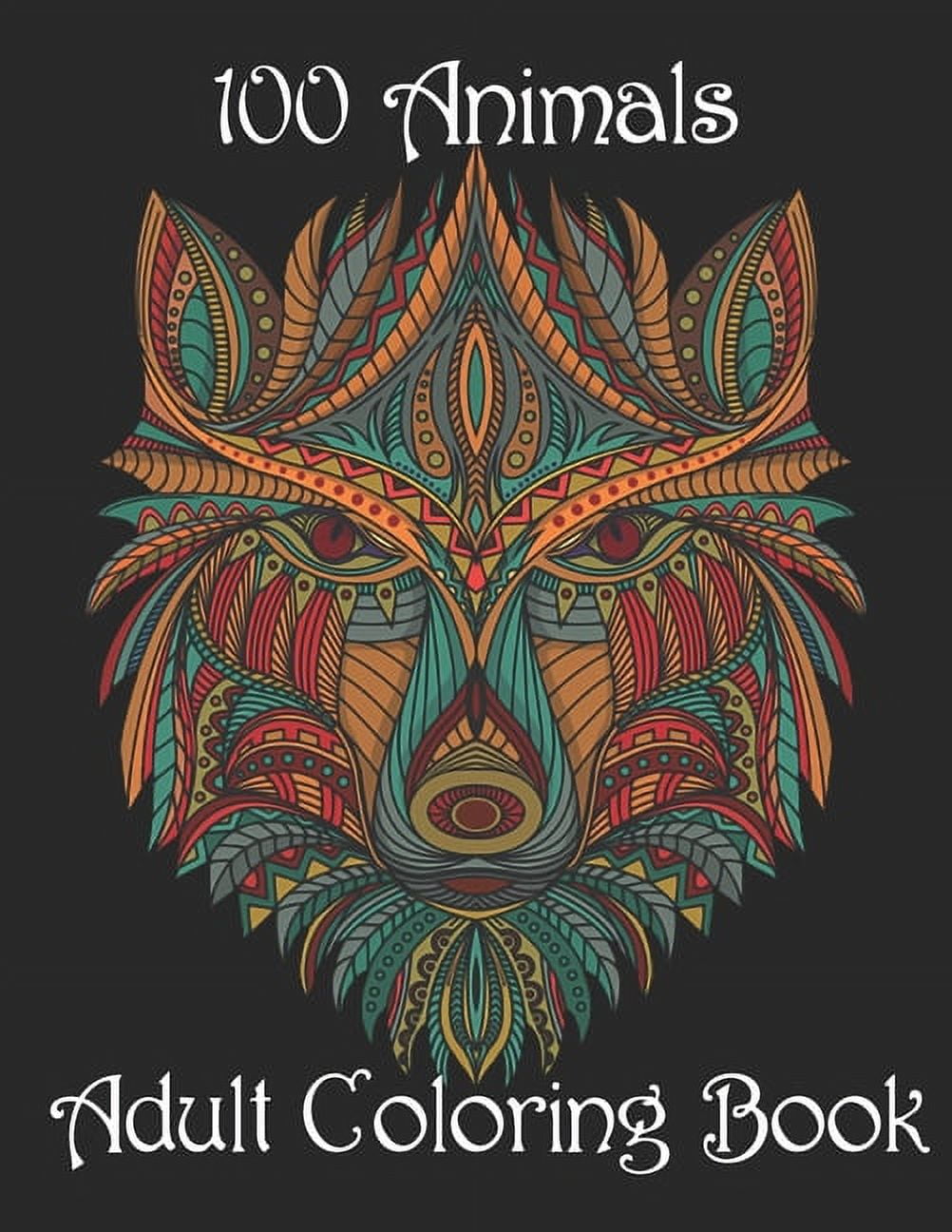 100 Animals Adult Coloring Book : Stress Relieving Designs to Color ...