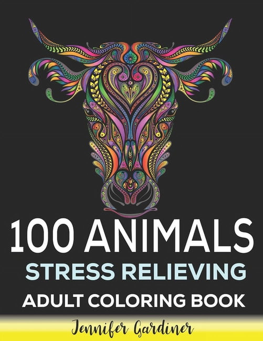 100 Animals Stress Relieving Adult Coloring Book: 100 Animals Mandala Coloring Book - Animals ...