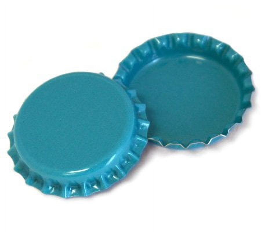100 Aqua Blue ON BOTH SIDES Bottle Caps New Unused Bottlecaps Colored 2 ...