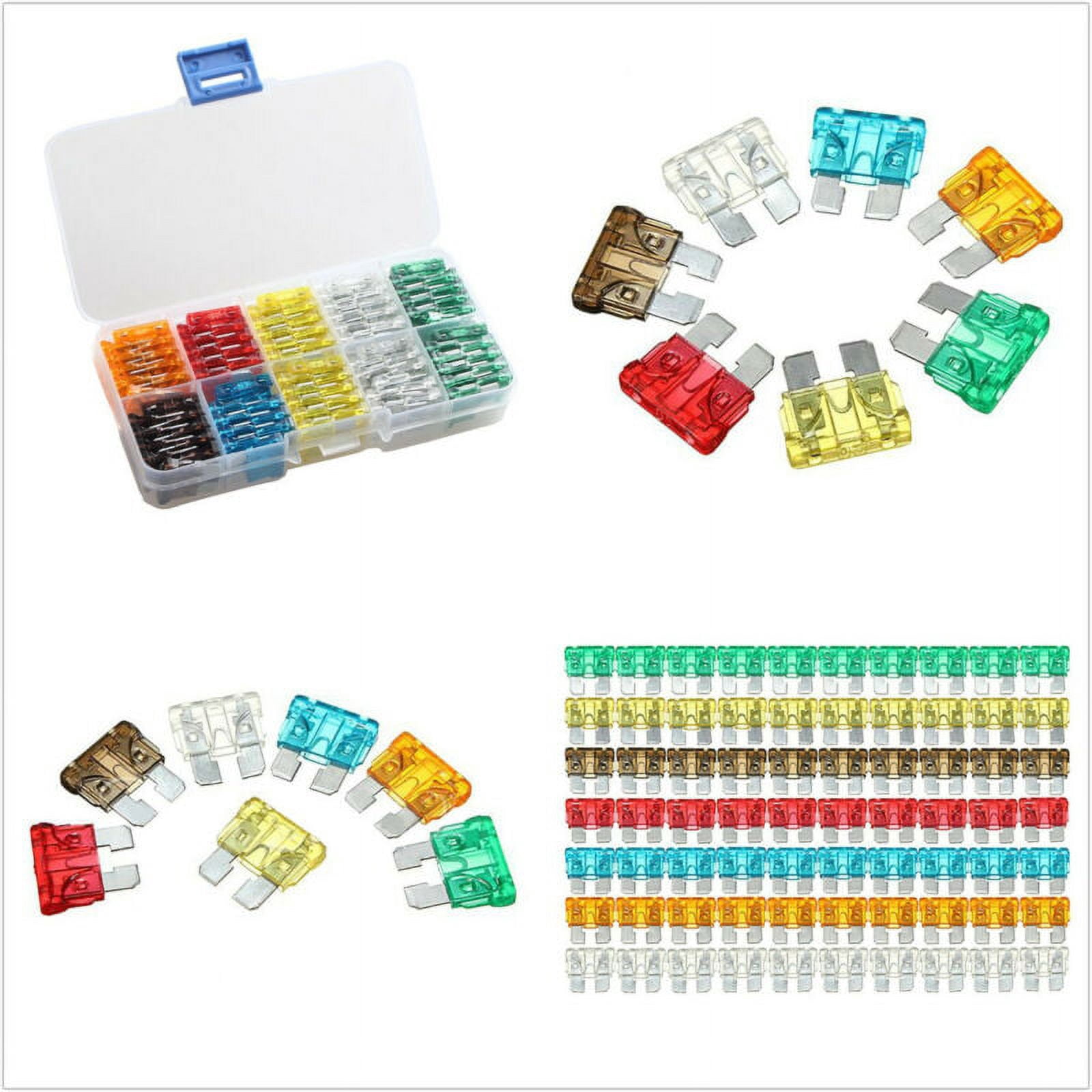 100 Assorted Car Motorcycle Low Profile Fuse Box 5 7.5 10 15 20 25 30 A ...
