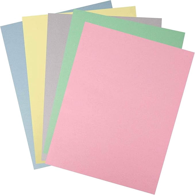 100 Assorted Colored Sheet Card Stock Paper - Vellum Bristol Cover ...